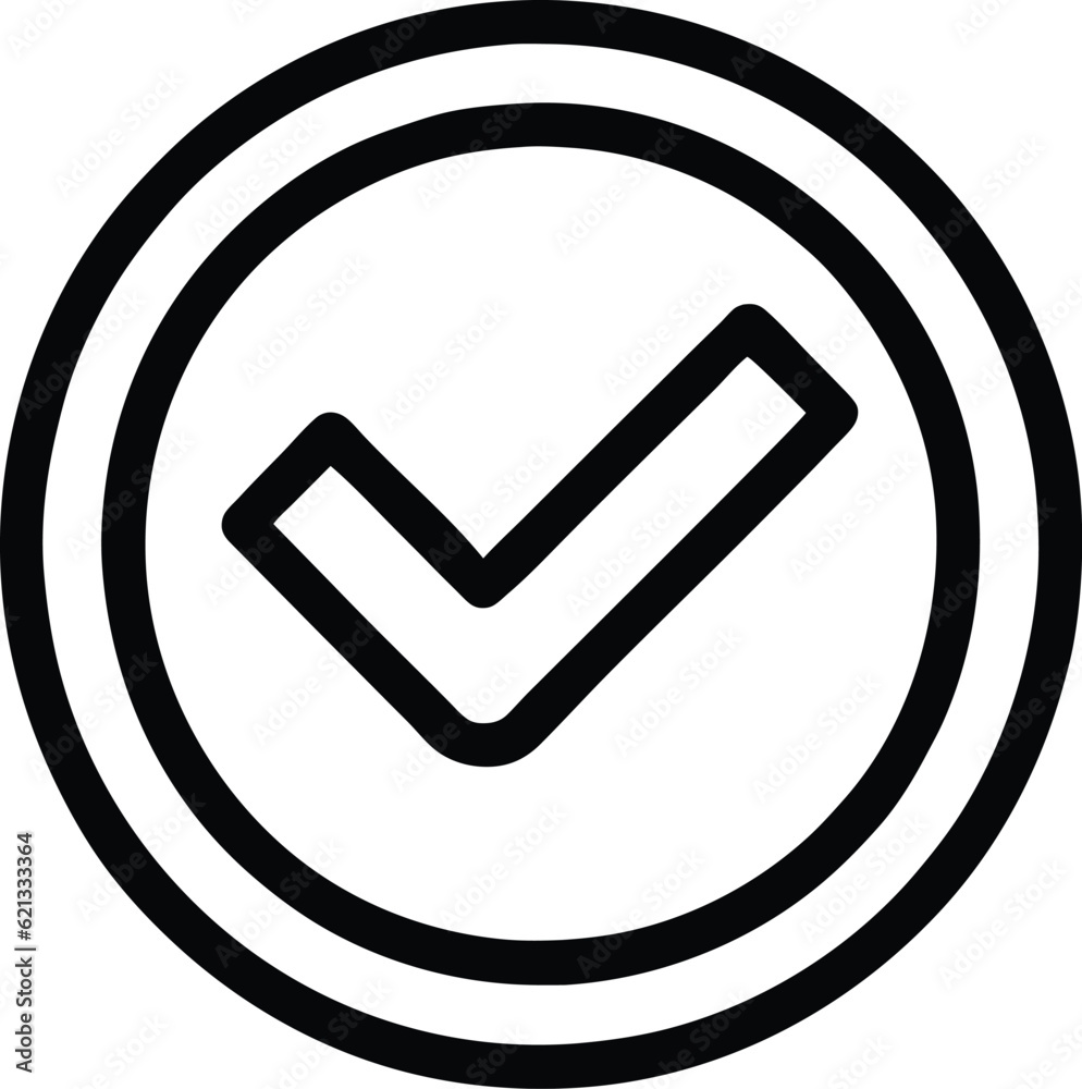 Vetor de check mark icon with circle, vector illustration, eps 10 ...