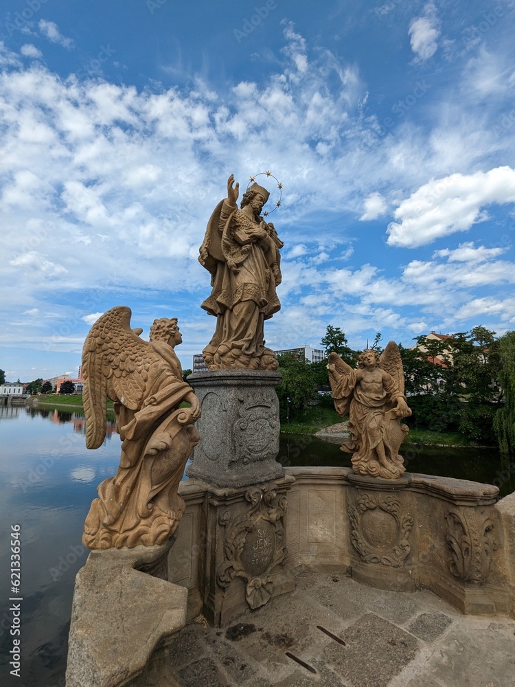 Pisek historical town in southern BOhemia,Czech republic,Churches ...