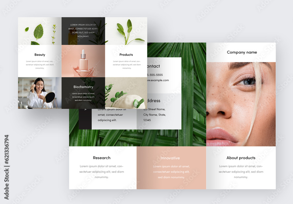 Beauty Trifold Layout Stock Template | Adobe Stock