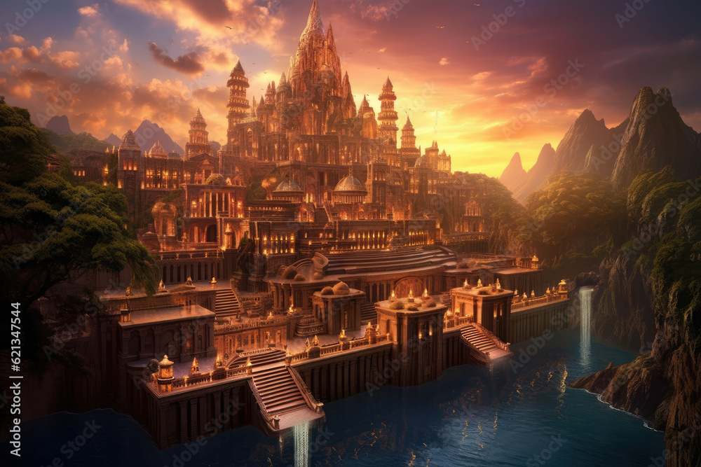 Fantastical Land of Legends: captivating panorama of a mythical land ...