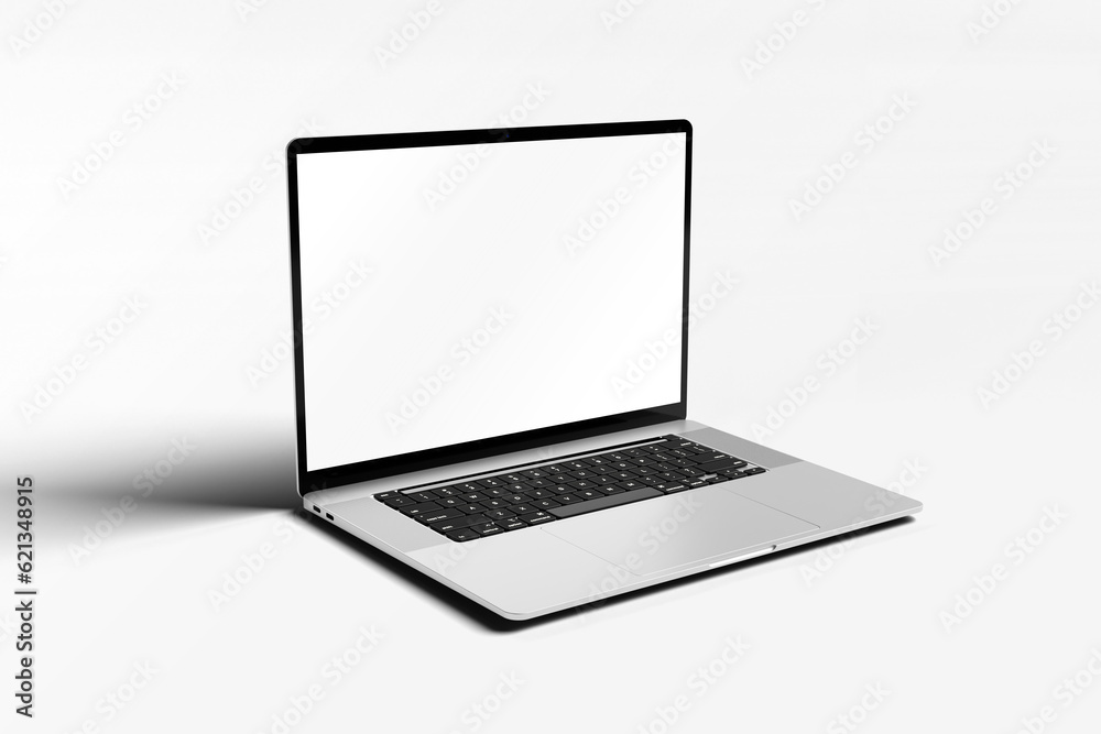 Isolated Laptop Mockup Template Notebook Screen Realistic on White ...