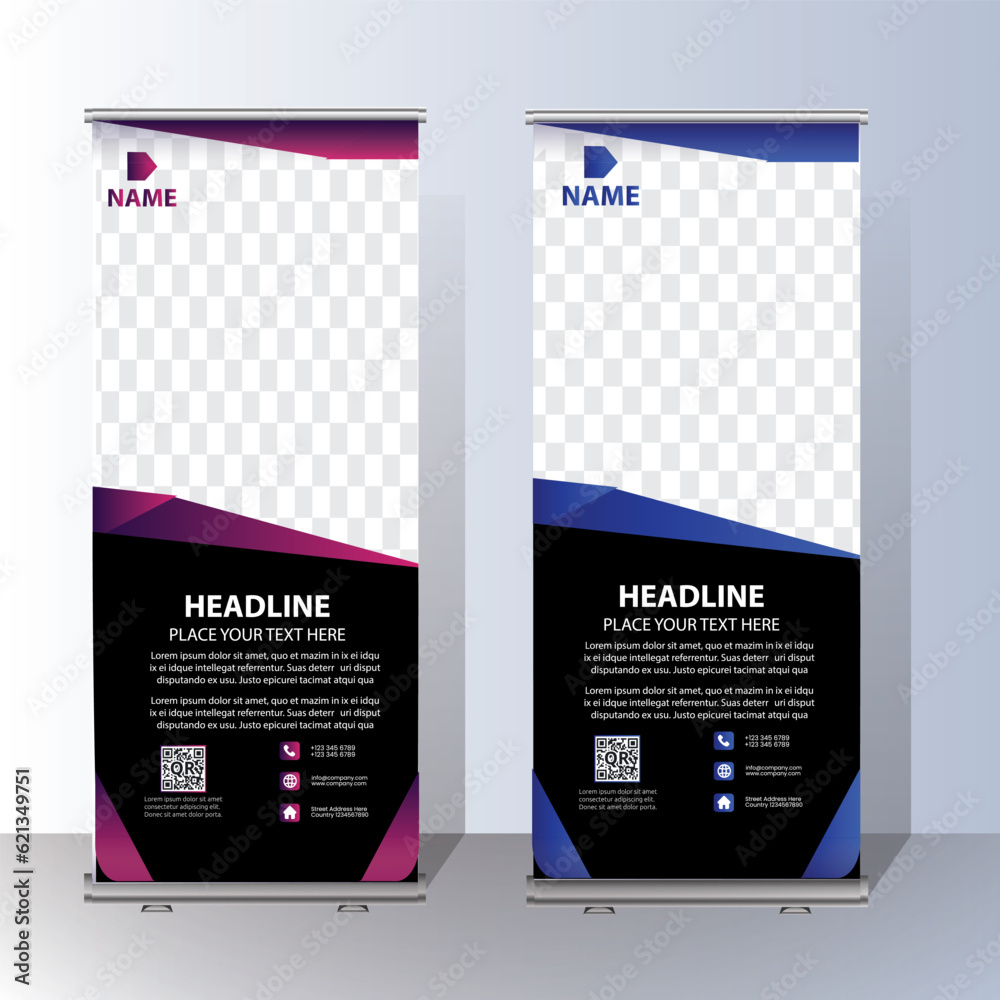 Roll Up Banner Signage Standee Template for Advertising and ...