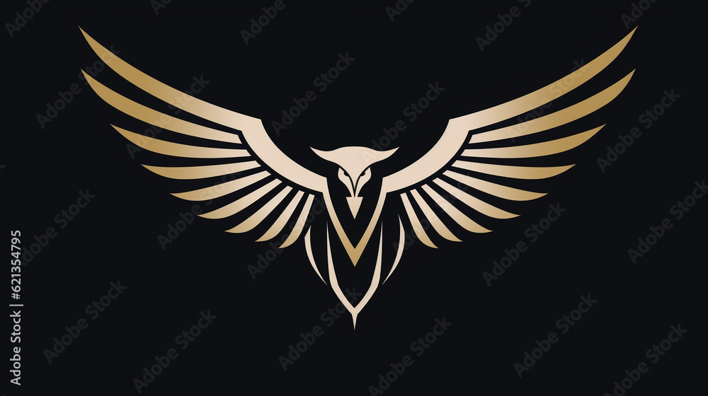 Mystic Hawk logo design isolated in black background Stock Illustration ...