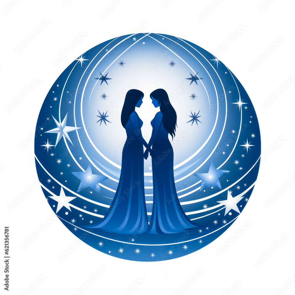 Cosmic and captivating Gemini symbol with twin design in minimalist ...
