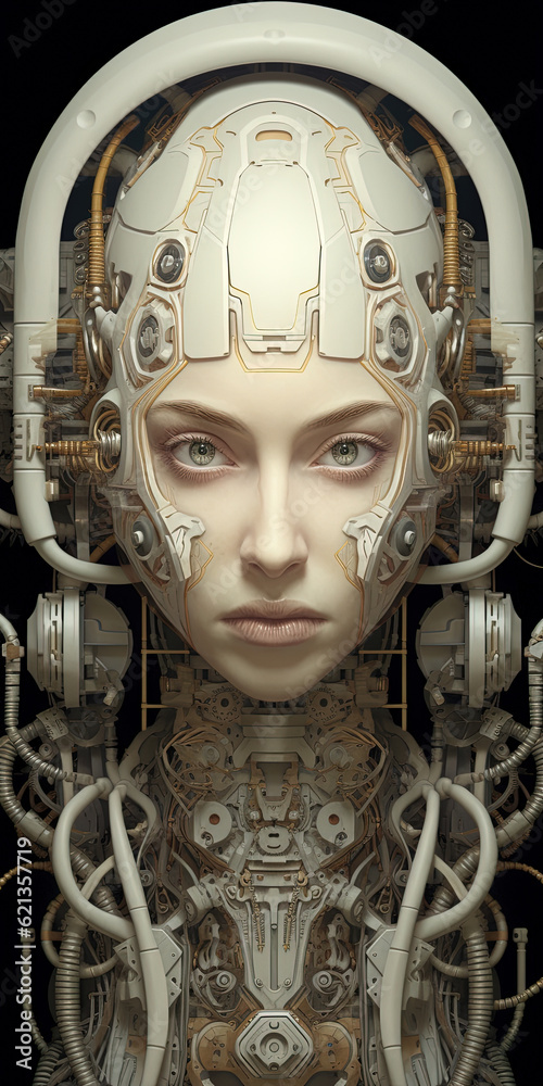 artificial intelligence with human face. Generative Ai Stock Photo ...