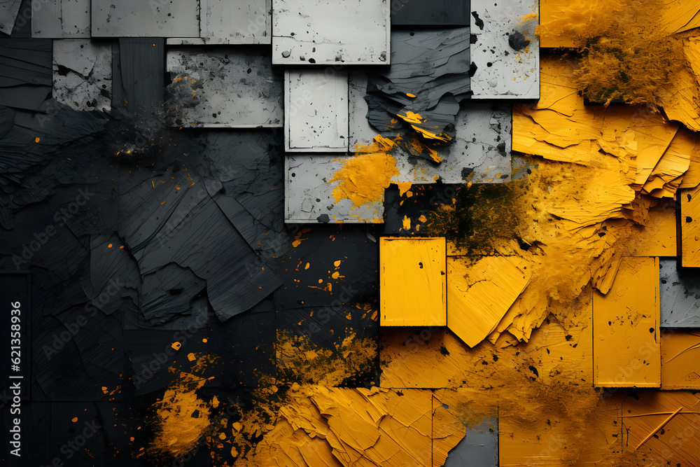 Black, gray and yellow abstract wallpapers of mimicking ruined ...