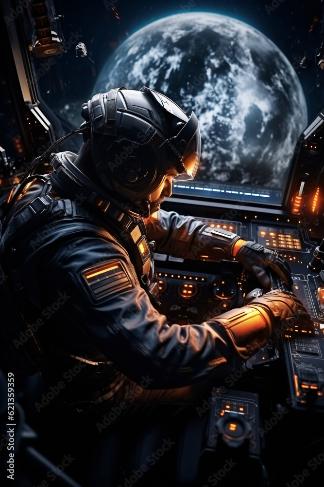 Portrait of astronaut in a space suit, 3d render digital art, cinematic ...