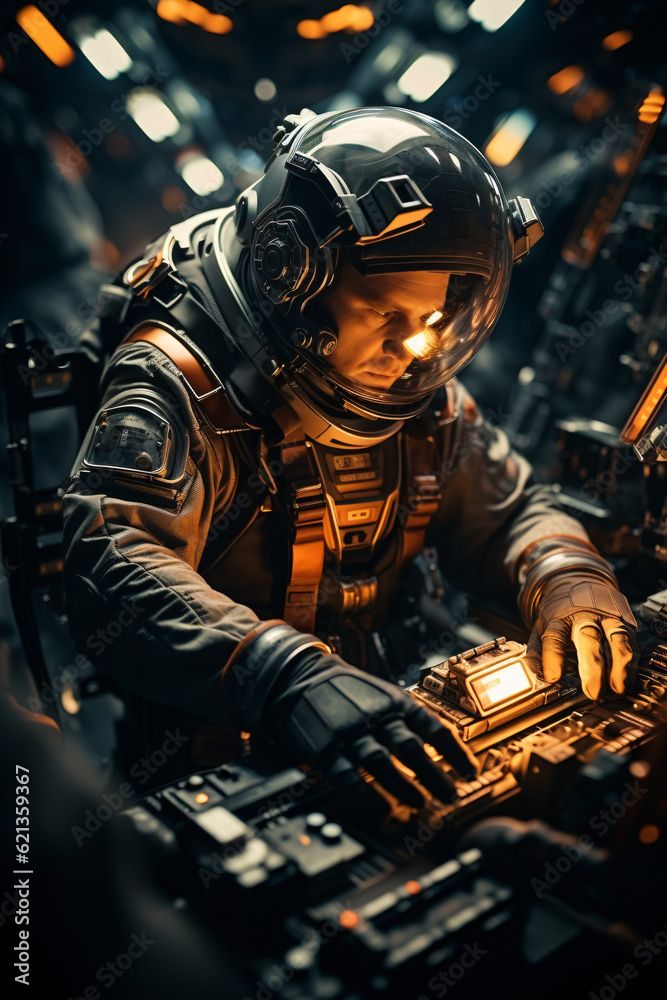Portrait of astronaut in a space suit, 3d render digital art, cinematic ...
