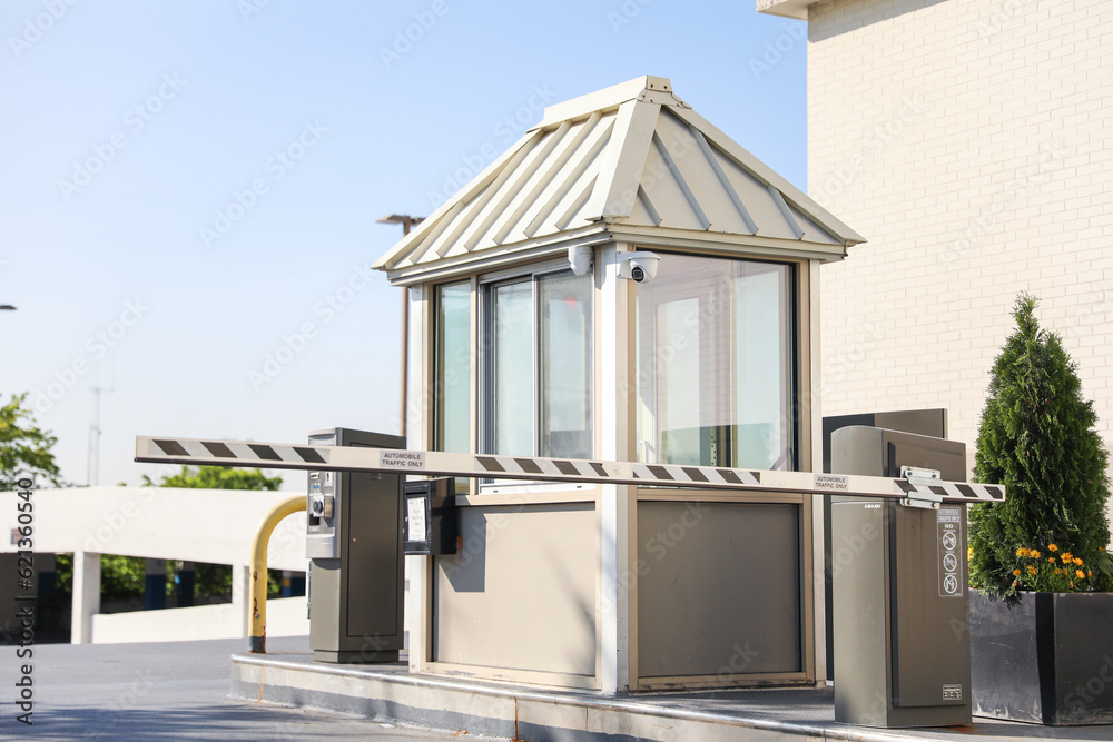 closed parking lot gate symbolizing restriction, boundaries, and ...