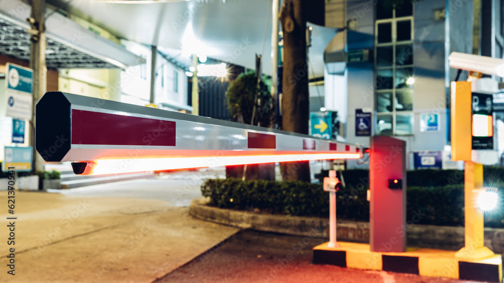 Car park automatic entry system. Security system for building access ...