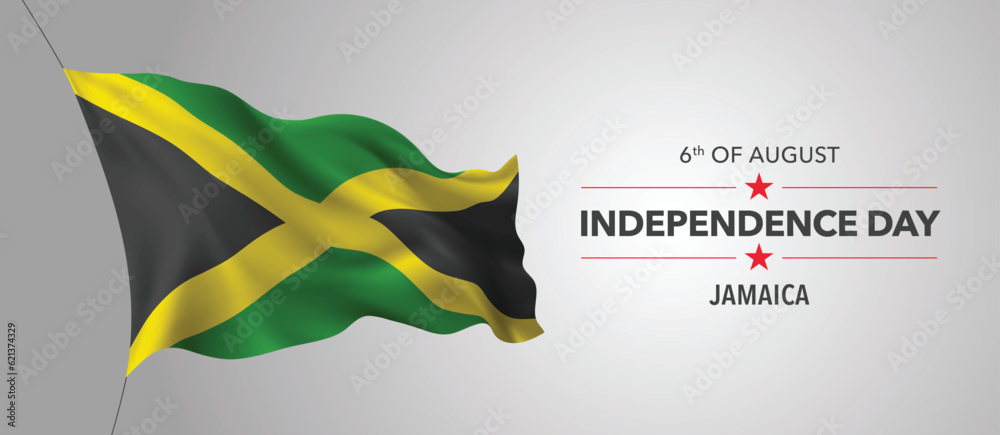 Jamaica happy independence day greeting card, banner with template text ...