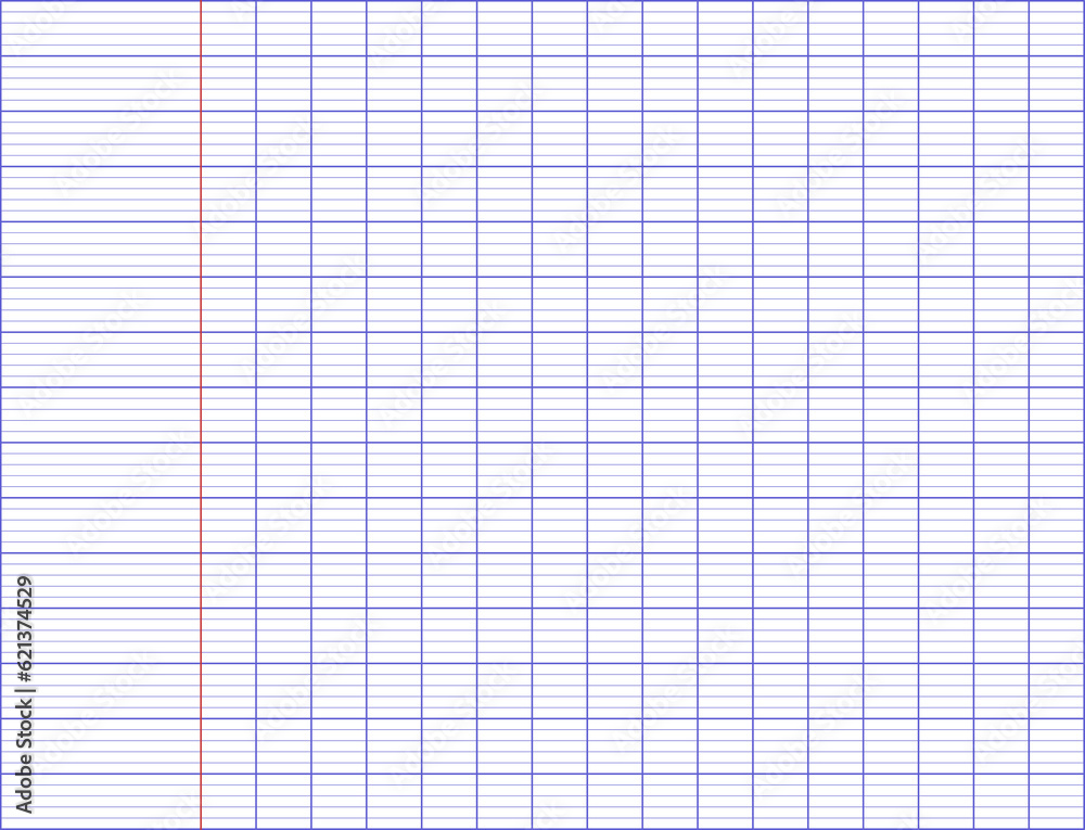 School notebook page with blue lines and margin, on PNG files Stock ...