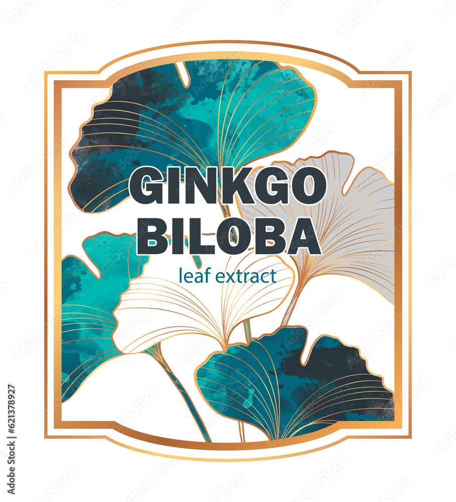 Ginkgo biloba label template design for medicinal and cosmetic use ...