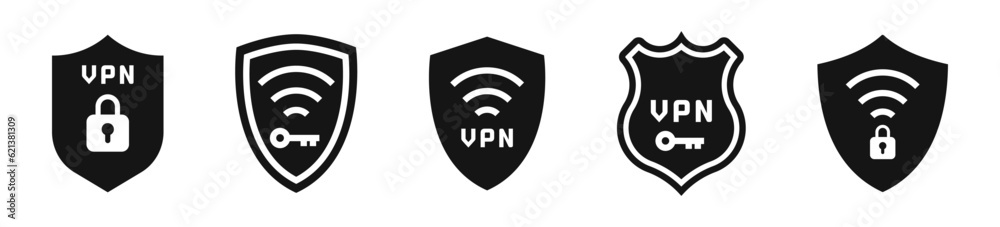 VPN Symbols set. Virtual Private Network icons. VPN vector icons. VPN ...