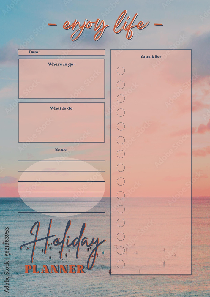 Holiday planner digital planning insert sheet printable page template ...