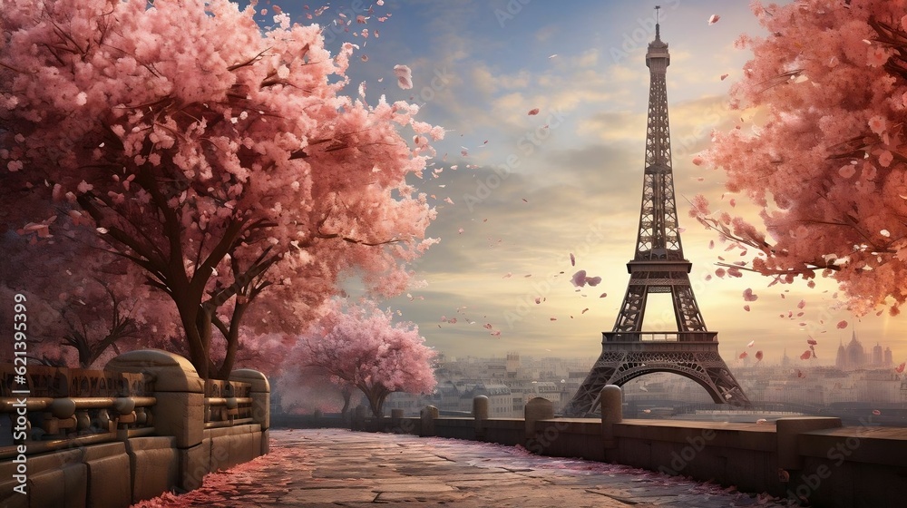 Captivating Parisian scene highlighting the iconic Eiffel Tower Stock ...