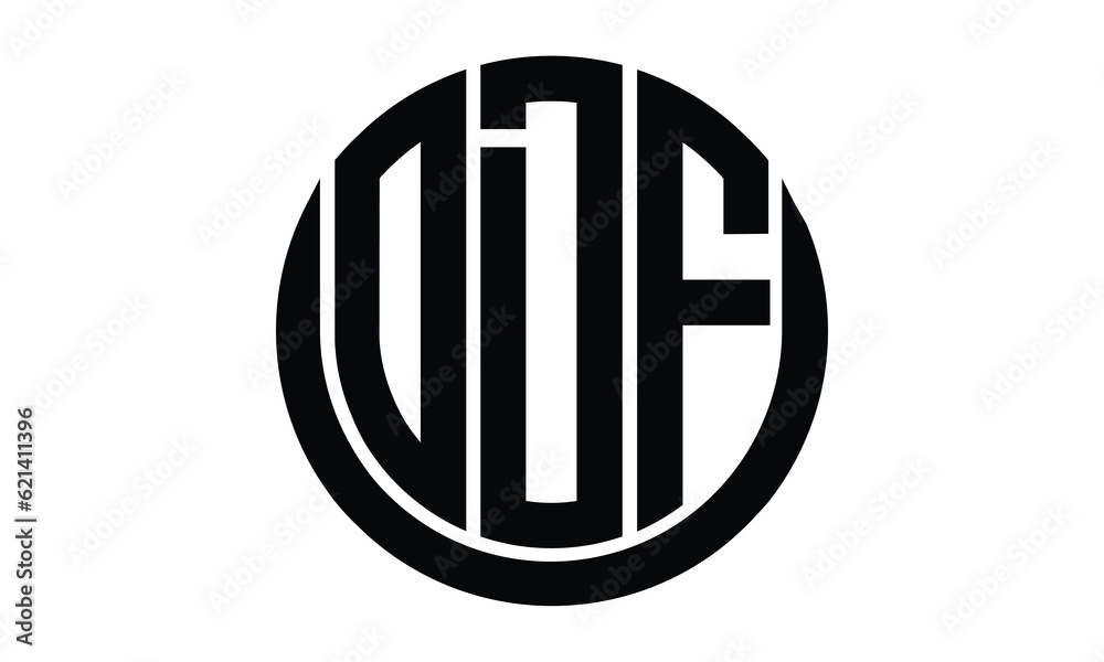 ODF shield in circle logo design vector template. lettermrk, wordmark ...