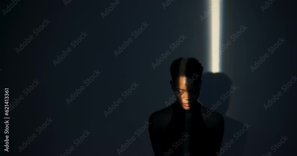 Poetry Performance: The woman's captivating profile is recorded as she ...