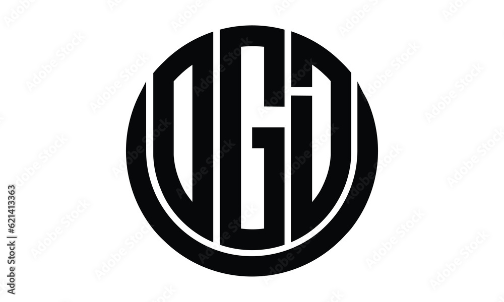 OGD shield in circle logo design vector template. lettermrk, wordmark ...