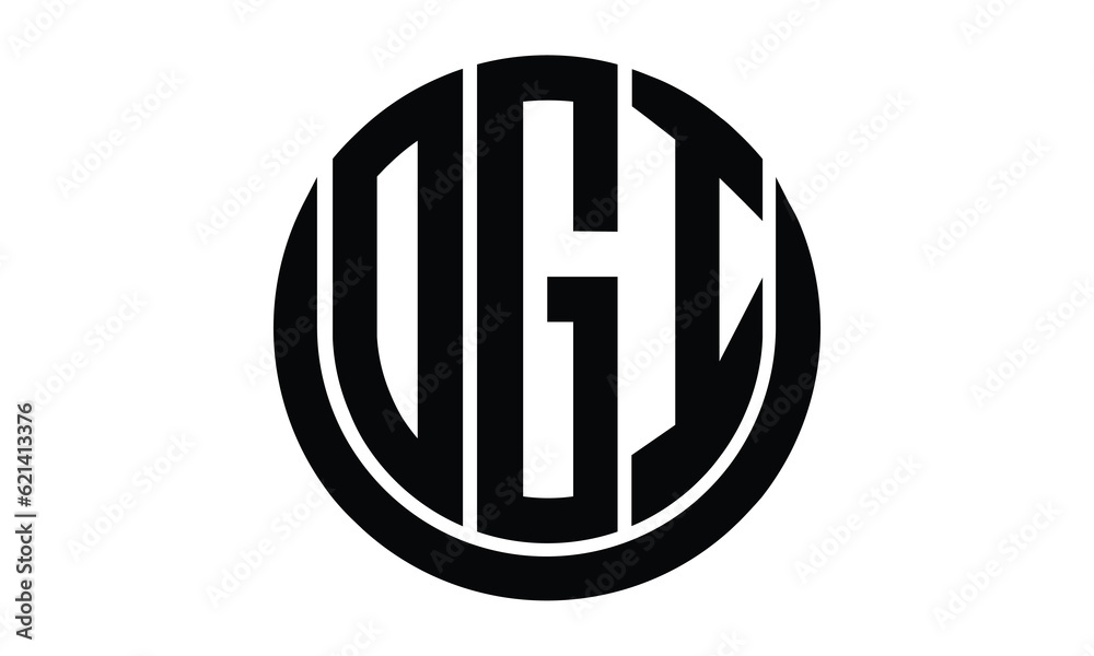 OGI shield in circle logo design vector template. lettermrk, wordmark ...