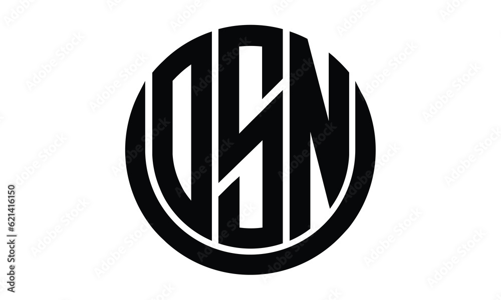 OSN shield in circle logo design vector template. lettermrk, wordmark ...