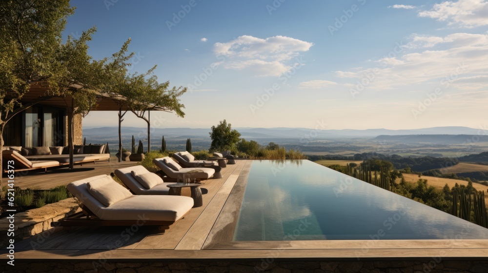 Infinity pool that appears to merge with the horizon, offering stunning ...