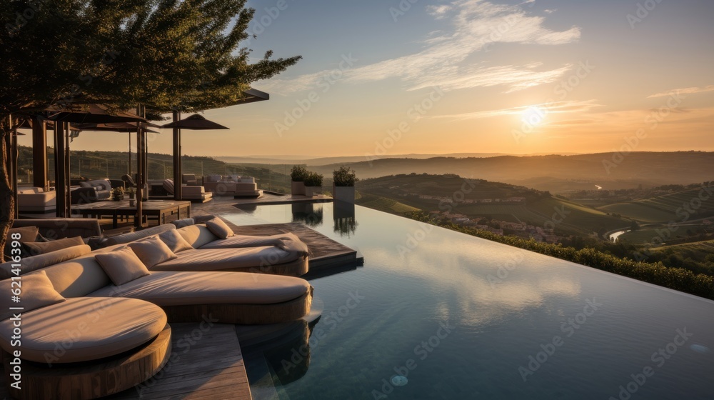 Infinity pool that appears to merge with the horizon, offering stunning ...
