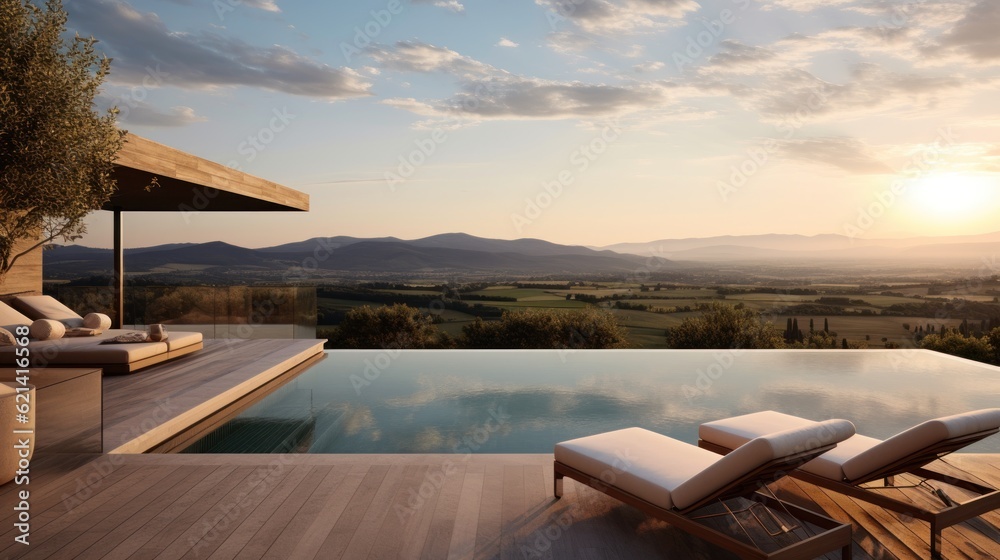 Infinity pool that appears to merge with the horizon, offering stunning ...