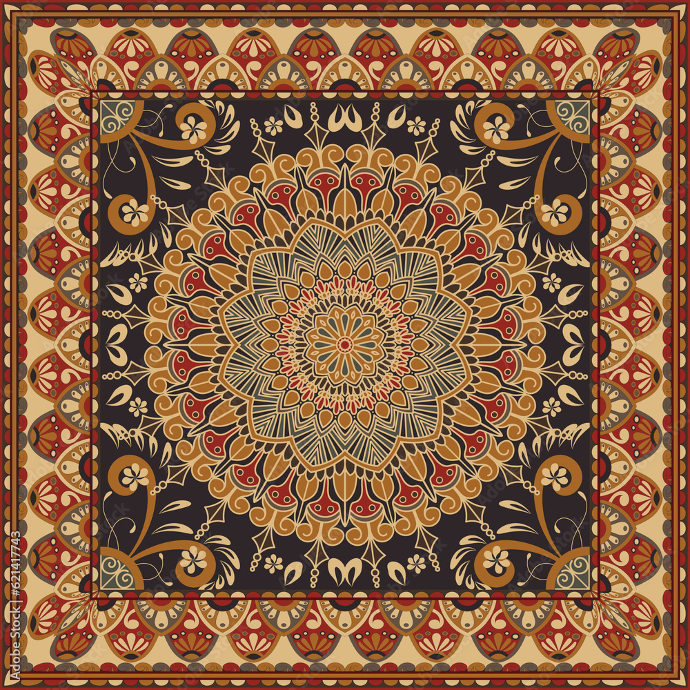 Persian carpet design. style turkish Stock Illustration | Adobe Stock