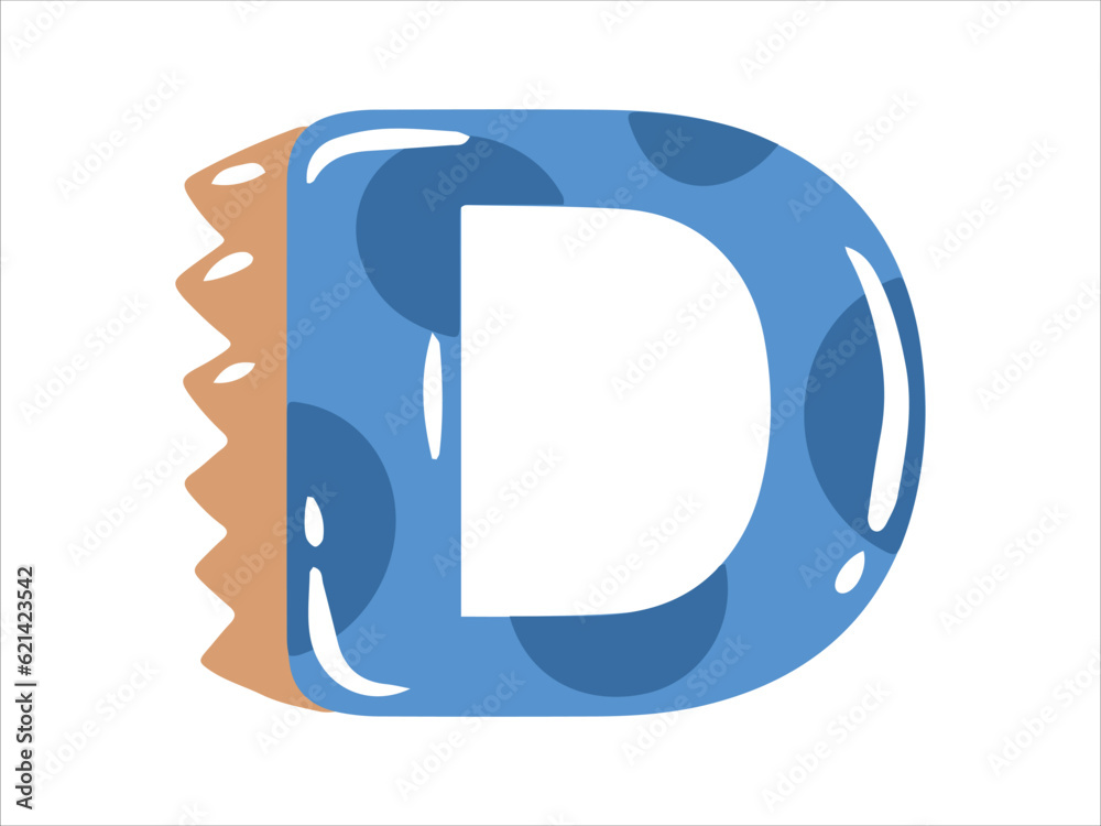 Dinosaur Alphabet Letter D Illustration Stock Vector | Adobe Stock
