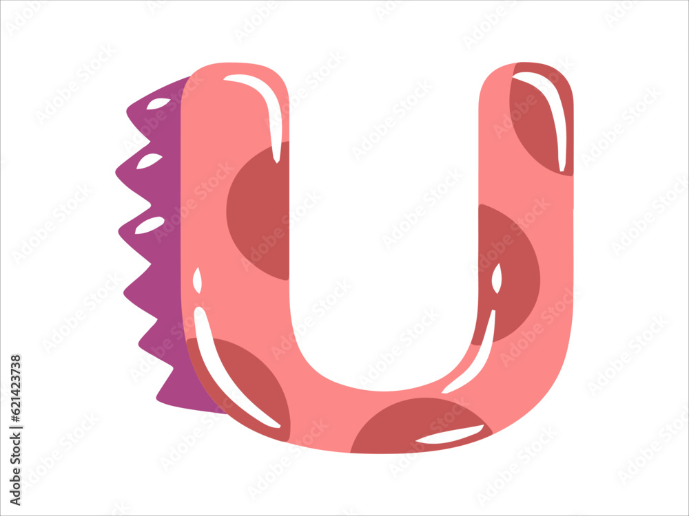 Dinosaur Alphabet Letter U Illustration Stock Vector | Adobe Stock