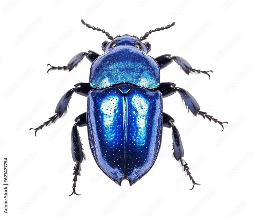 Shiny blue beetle isolated on transparent background. PNG file, cut out ...