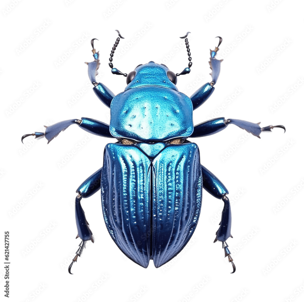 Shiny blue beetle isolated on transparent background. PNG file, cut out ...