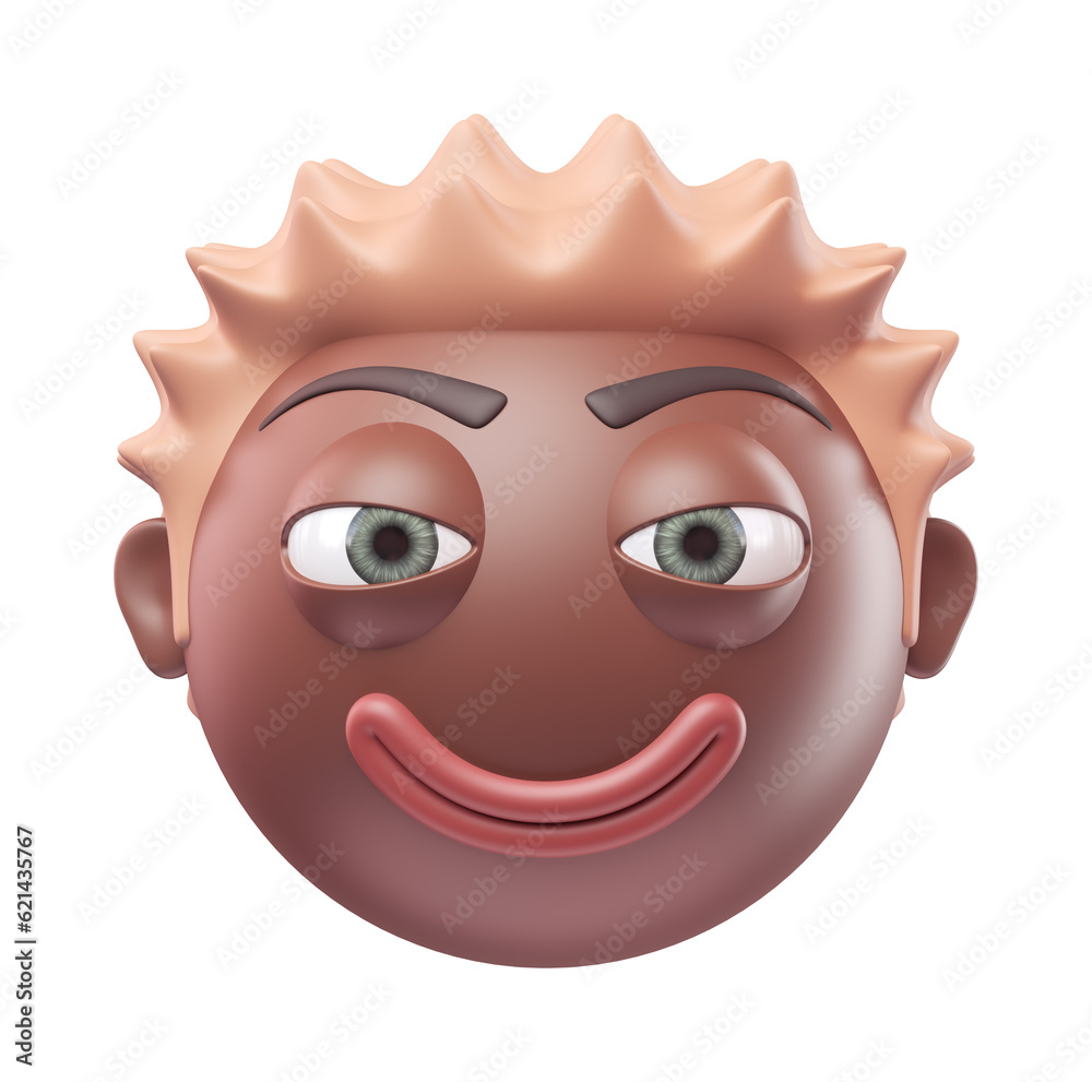 Emoji slightly smiling face of funny black african american man ...