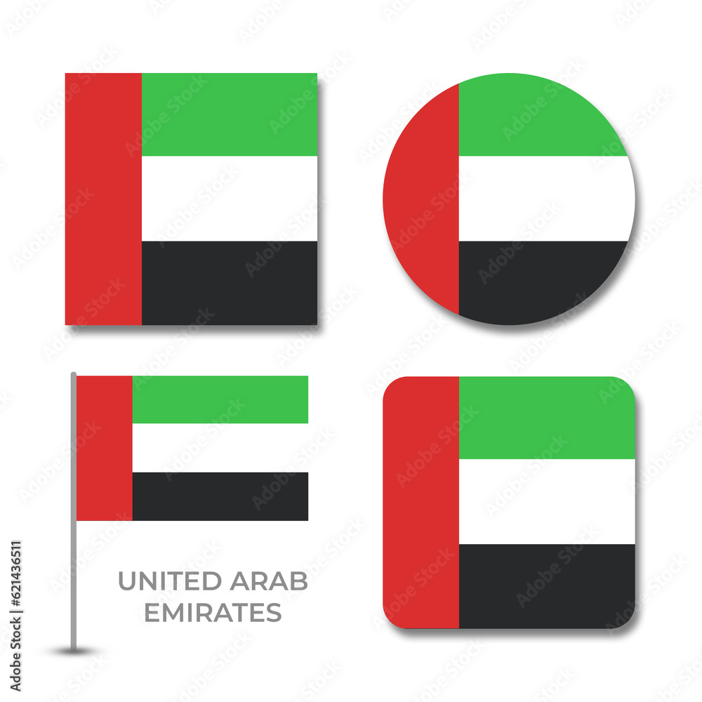 united arab emirates flag set design illustration template file format ...