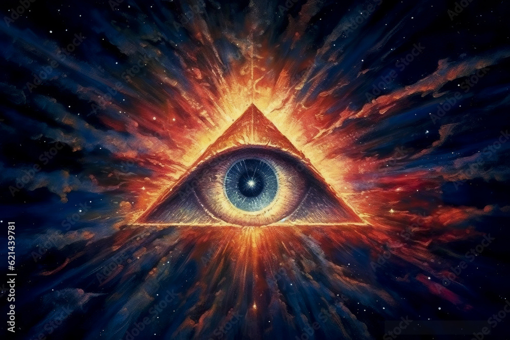 Eye of Providence. An eye enclosed in a triangle. God is watching ...