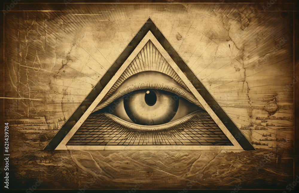 Eye of Providence. An eye enclosed in a triangle. God is watching ...