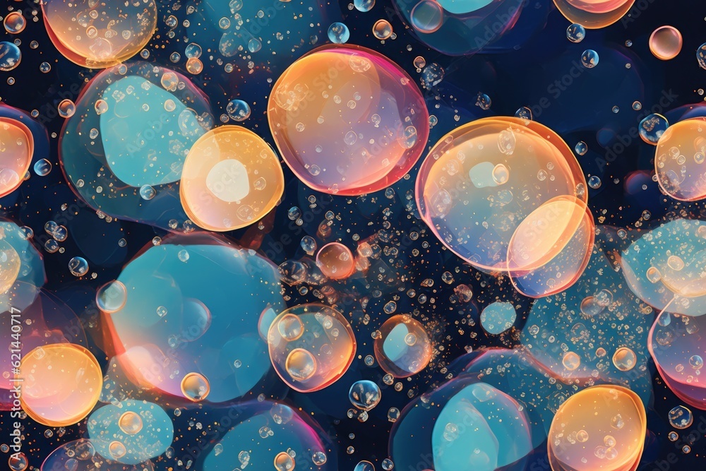 Bubble Colorful Iridescent Vibrant Bubbles Seamless Texture Pattern ...