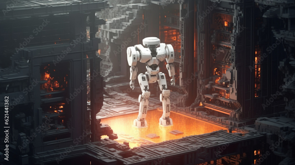 Isolated Mini Droid Robot Character Robotic Assistance Technology ...