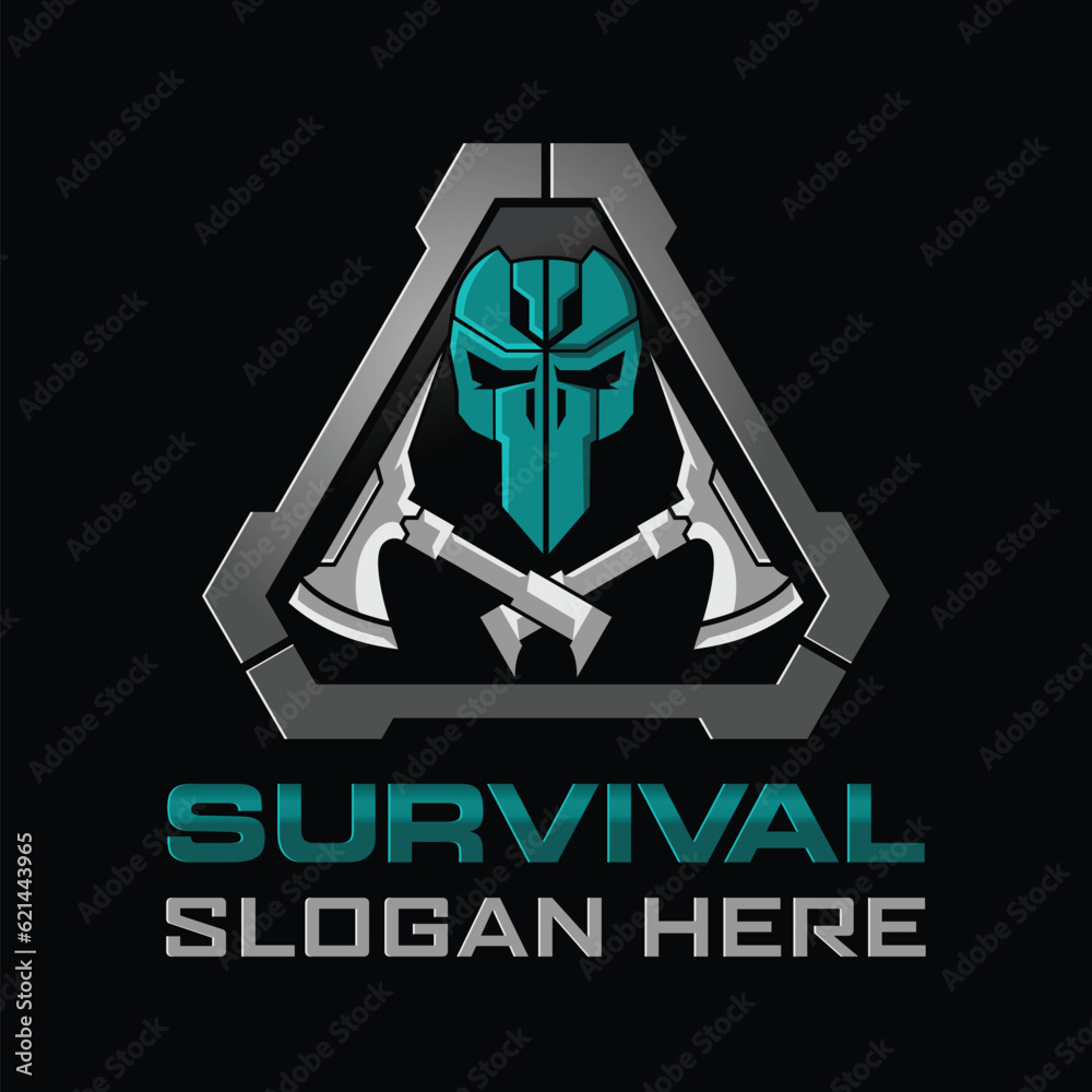 Tactical Survival Skull logo design Template Stock Vector | Adobe Stock