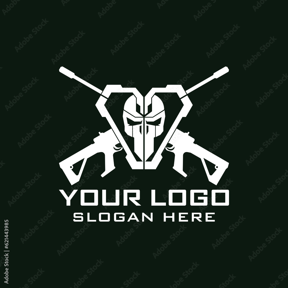 Skull Military logo. Tactical military Skull armory squadrone team in ...