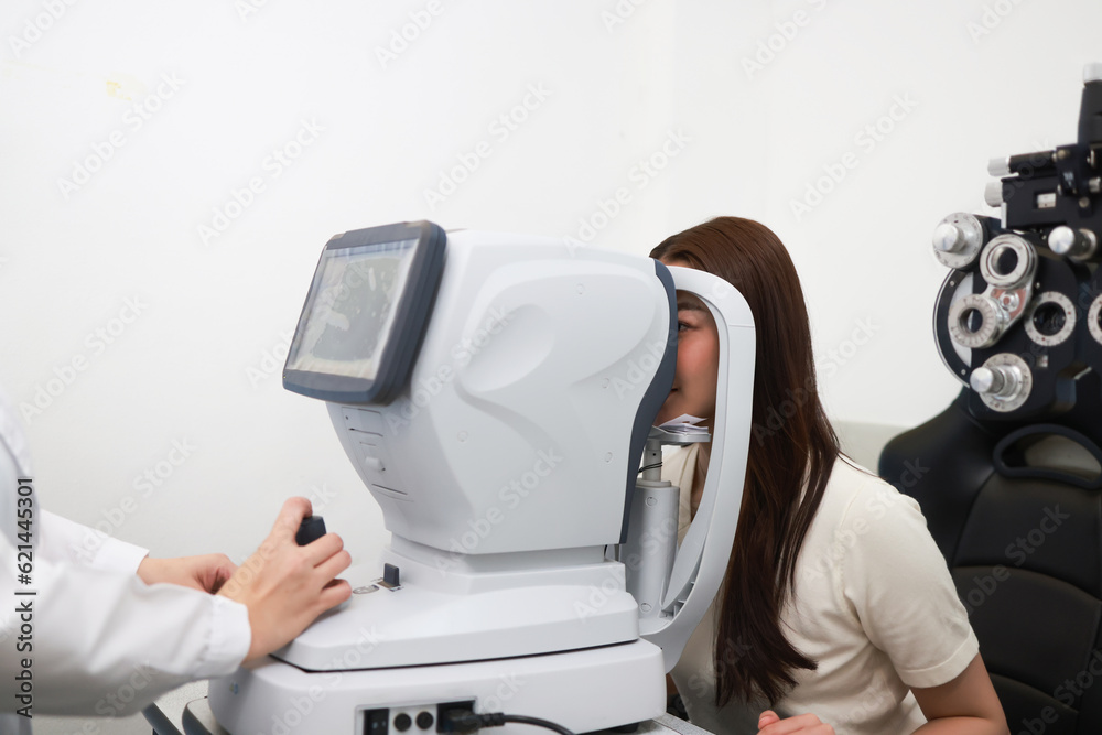 Vision Care Shop, Beautiful officer customer gets eye check by ...