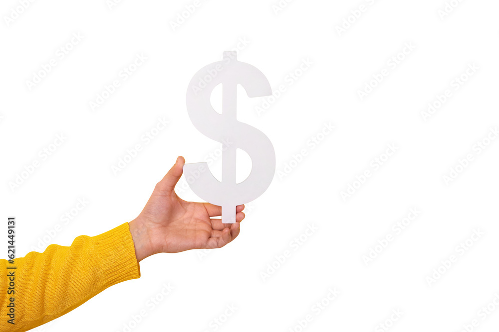 hand holding dollar symbol isolated on transparent background Stock ...