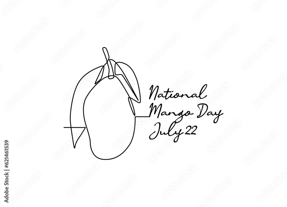 line art of national mango day good for national mango day celebrate ...