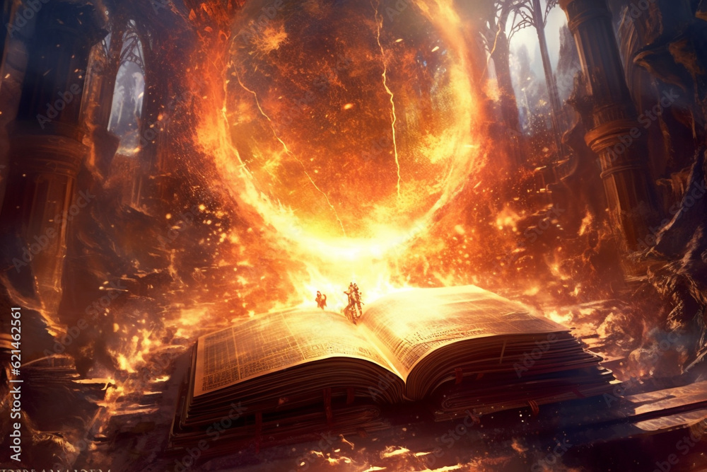 World book day, fantasy, and leisure concept. 3D style Illustration of ...