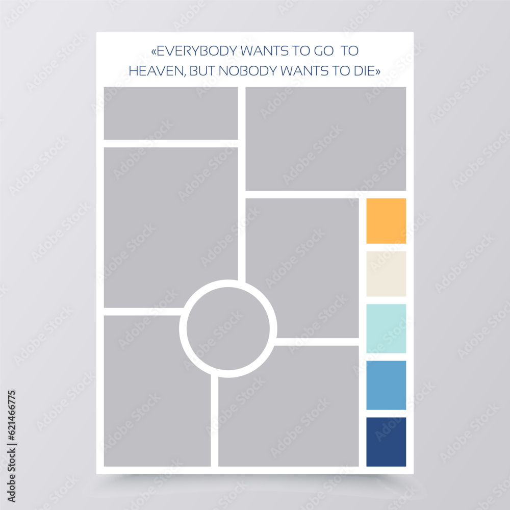Moodboard template. Photo collage layout. Mood board background. Mosaic ...