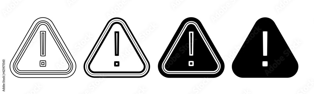 Black and white illustration of a hazard. Hazard icon collection with ...