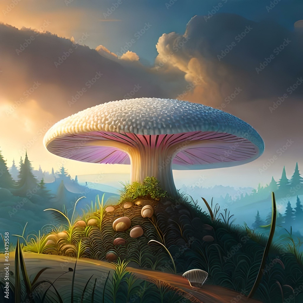 Mushrooms created by artificial intelligence invented on a neutral ...