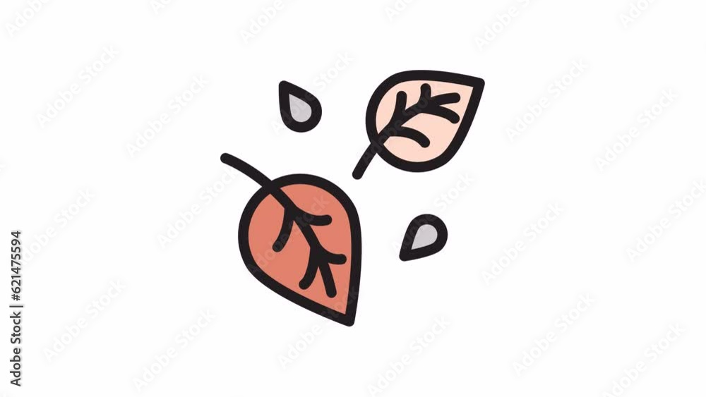 Dry Leaves, Autumn animated icon on transparent background. Stock 비디오 ...