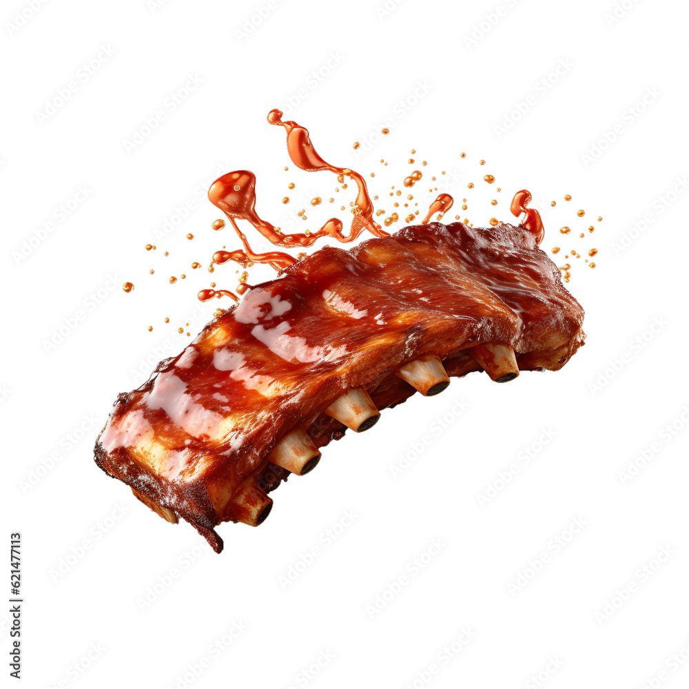 Grill pork beef ribs, realistic 3d ribs with honey, grilled meat ...